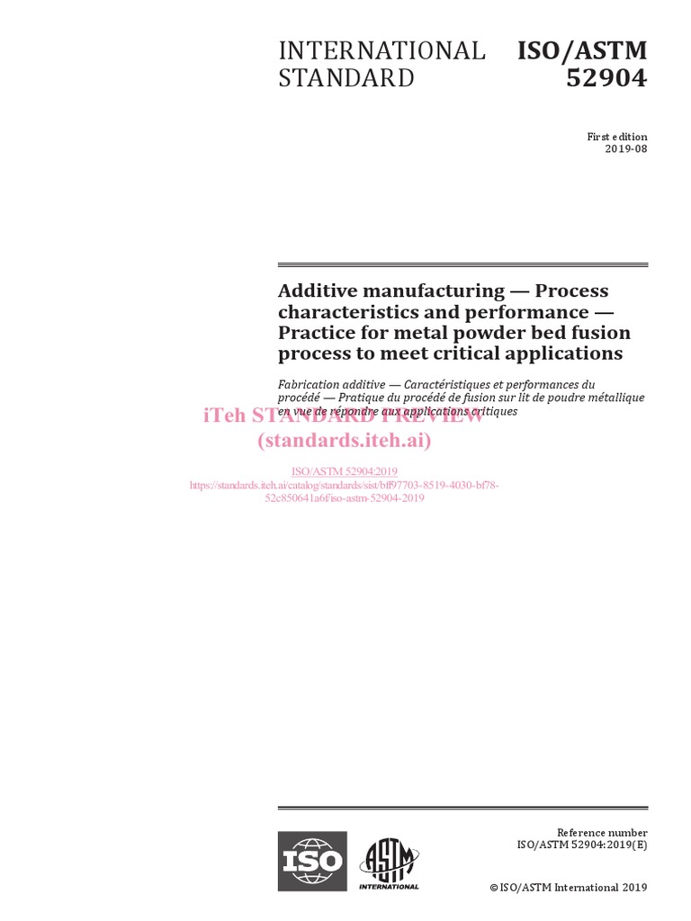 Iso Astm 52904 2019 PDF | PDF | International Organization For ...