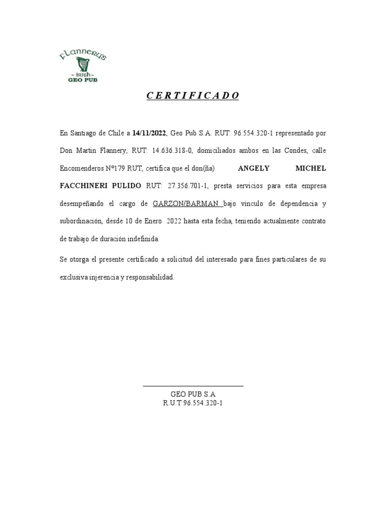 Certif. Vigencia | PDF