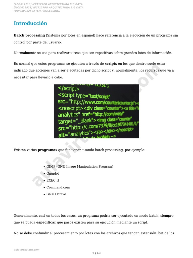Batch Processing PDF | PDF | Apache Hadoop | Big Data