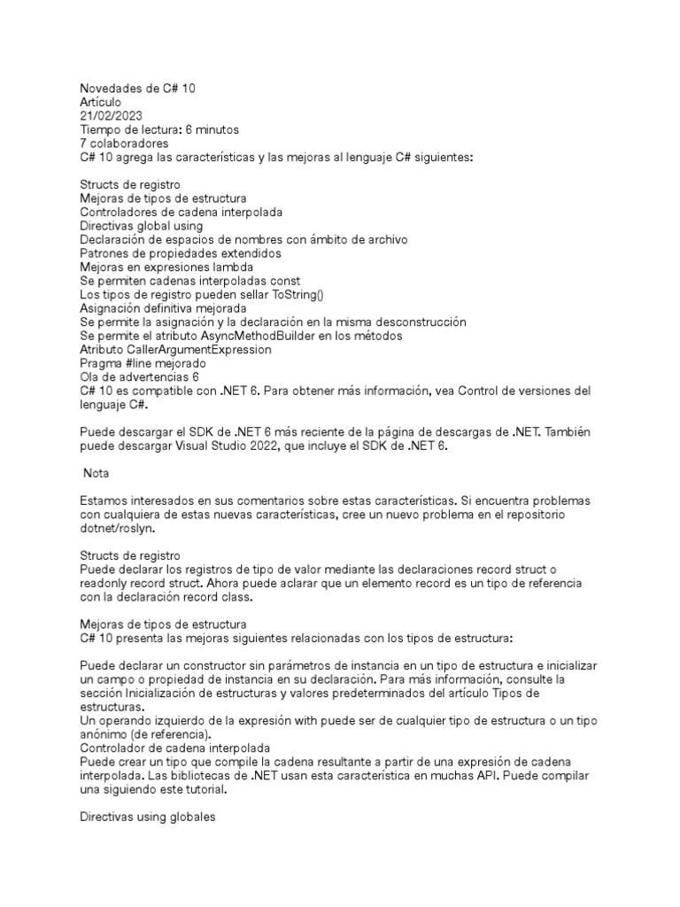 Documento de Programacion 3 | PDF | C Sharp (lenguaje de programación) | Compilador