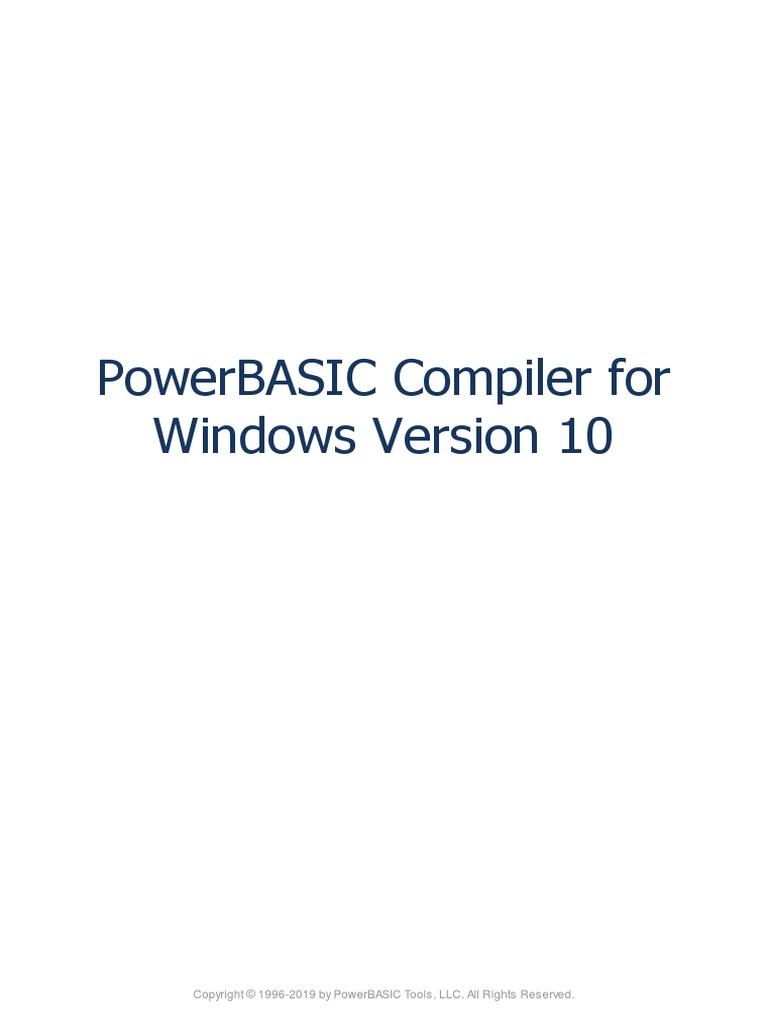 PowerBASIC Compiler For Windows v10.0 PDF | PDF | Pointer (Computer ...