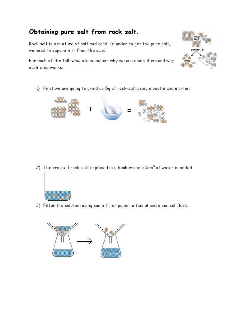 Extracting Pure Salt from Rock Salt | PDF