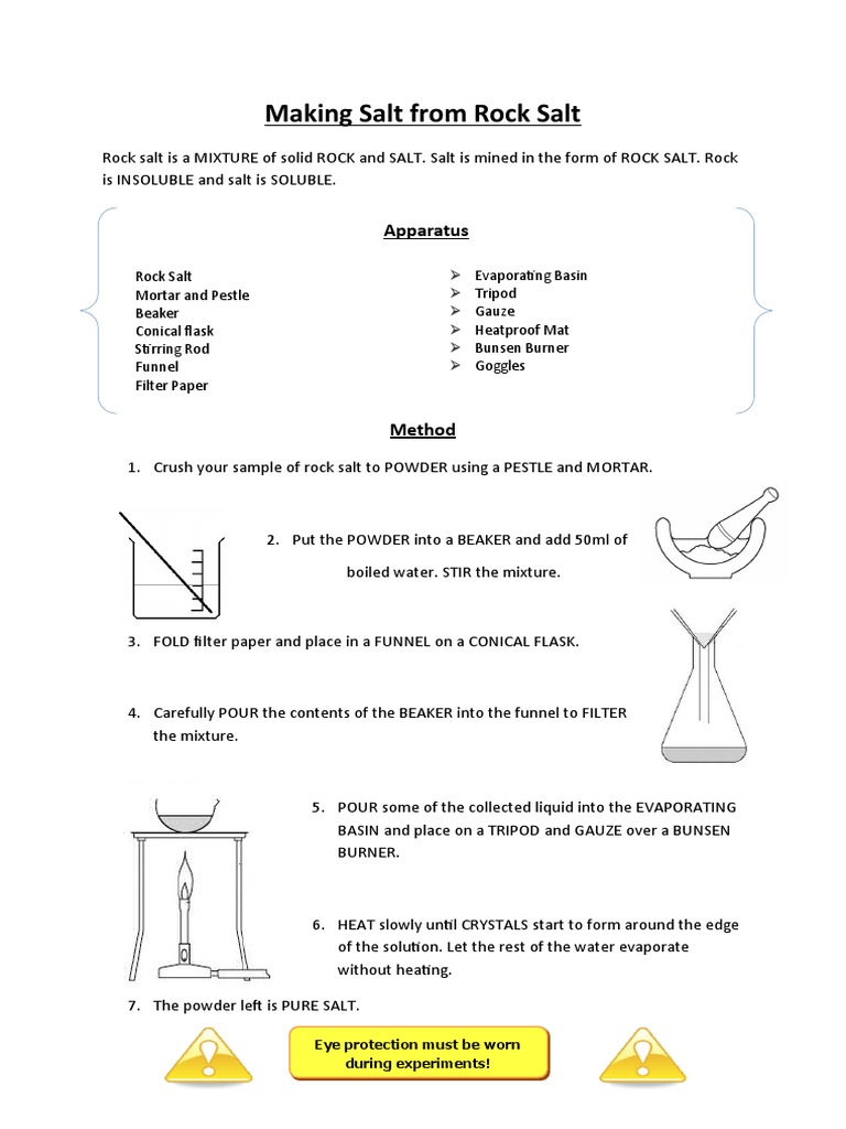 Making Salt From Rock Salt Bigger Font | PDF