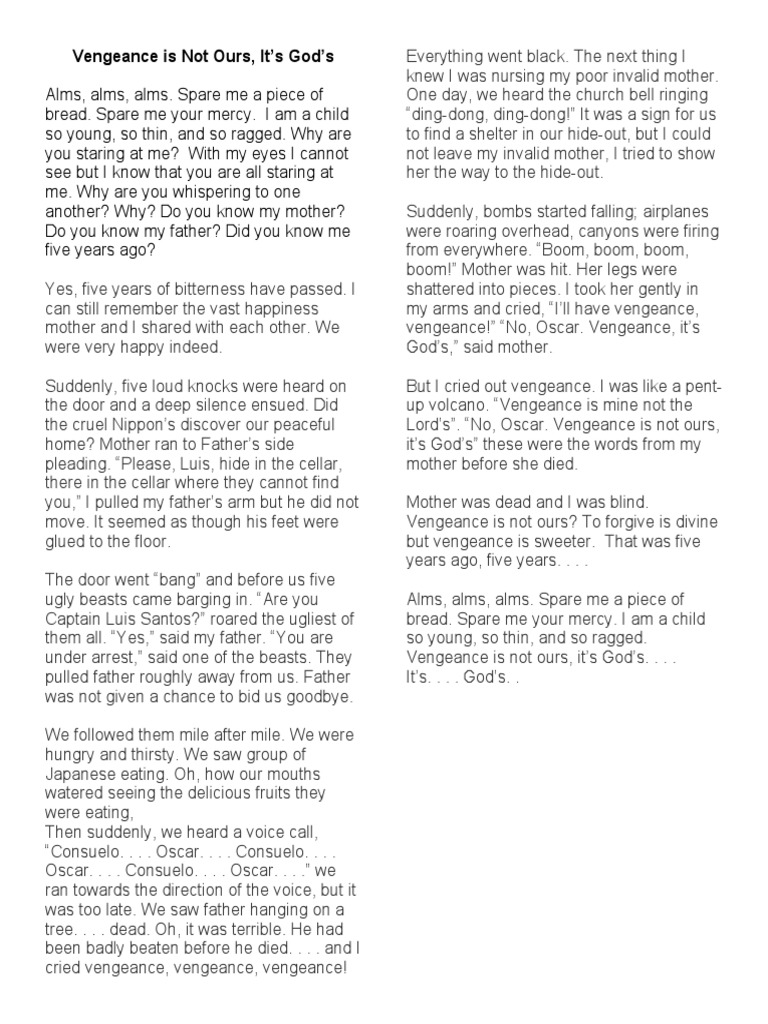 Vengeance Is Not Ours | PDF