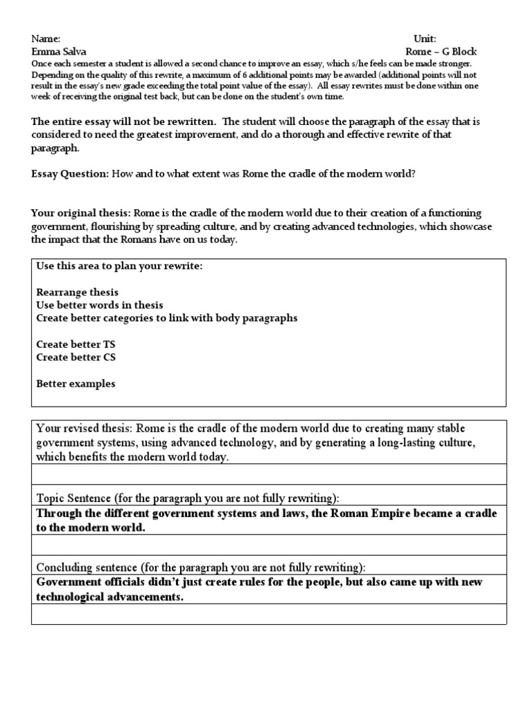 Rome Essay Rewrite | PDF | Ancient Rome | Roman Empire