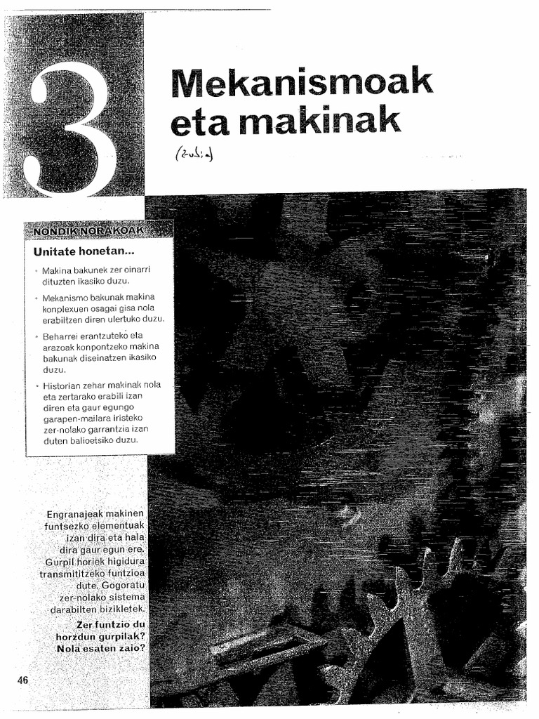 1.-Mekanismoak Eta Makinak | PDF