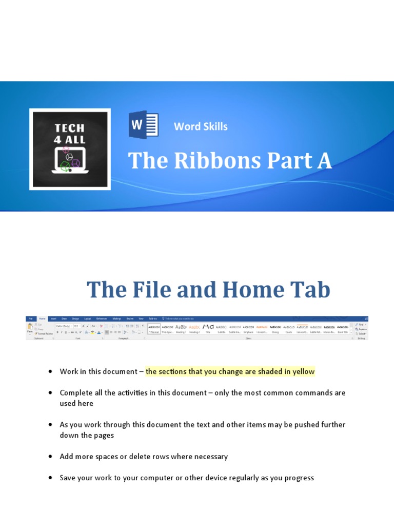The Ribbons Part A | PDF | Computer File | Microsoft Word