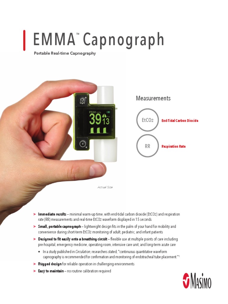 Masimo EMMA Capnograph | PDF | Breathing | Pascal (Unit)