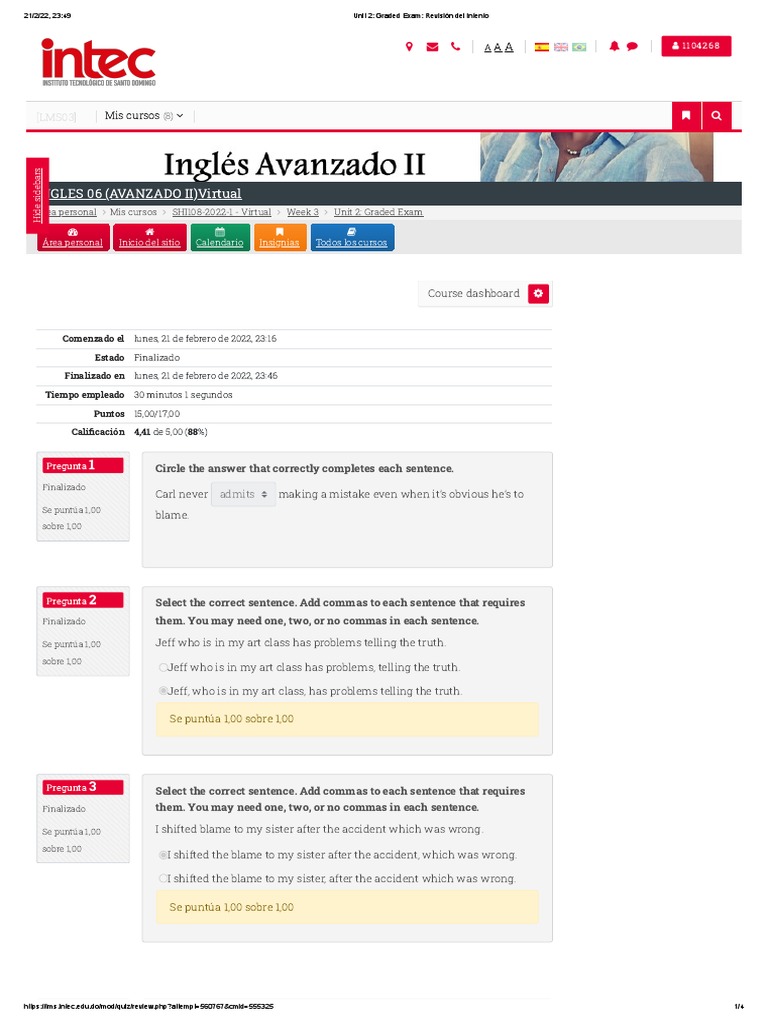 Unit 2 - Graded Exam - Revisión Del Intento | PDF