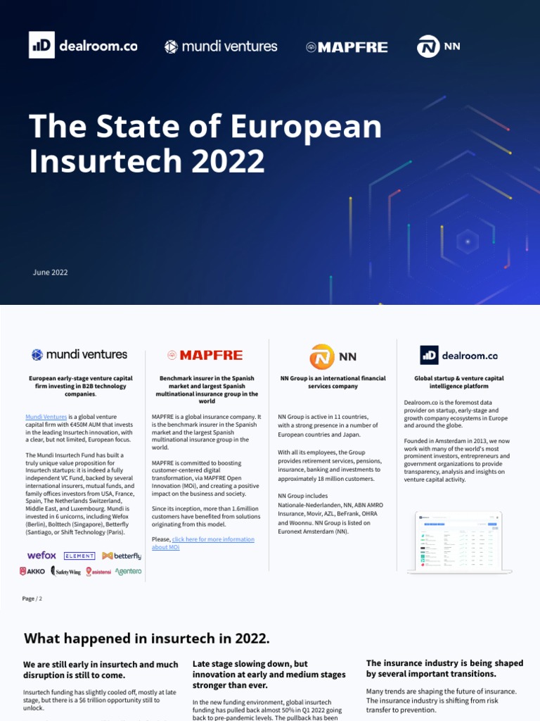 Insurtech Report 2022 Mundi MAPFRE NN-Group Dealroom | PDF | Venture Capital | Corporate Finance