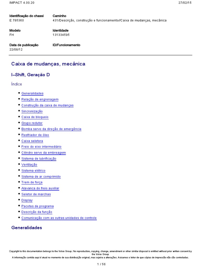 caixa ishift | PDF | Freio | Eixo