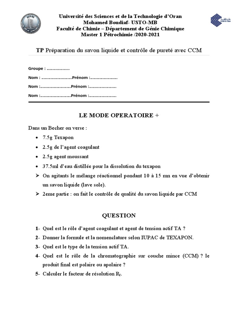 Mode Operatoire | PDF