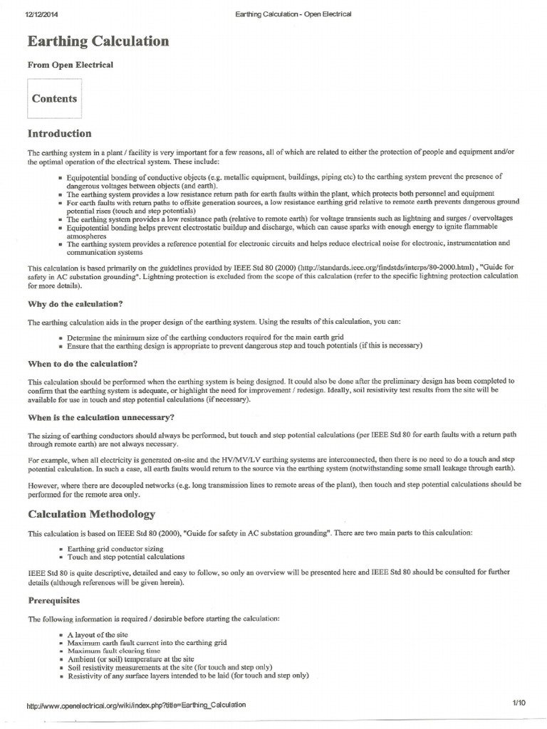 Earthing Calculation PDF | PDF