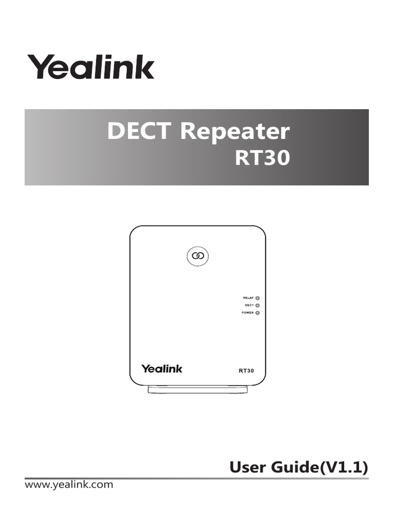 Yealink+DECT+Repeater+RT30+User+Guide V1.1 | PDF | Electrical Connector ...