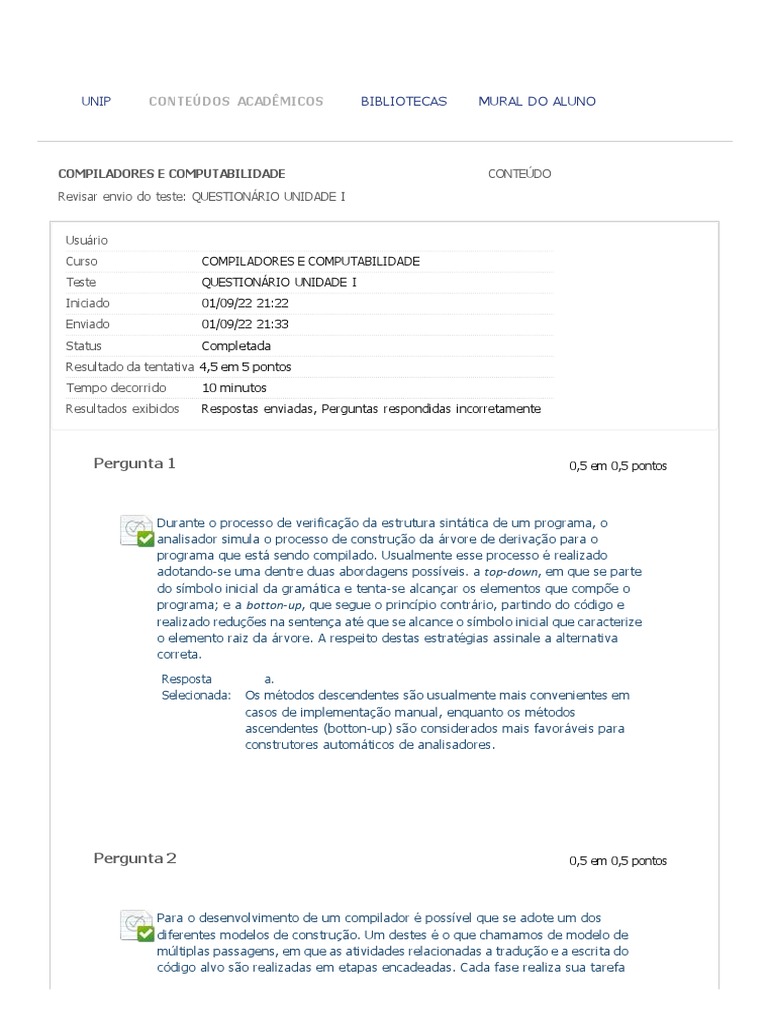 Questionario 1 | PDF