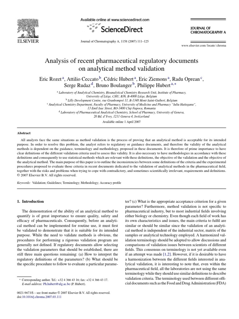 Analysis of Recent Pharmaceutical Regula | PDF | Accuracy And Precision ...