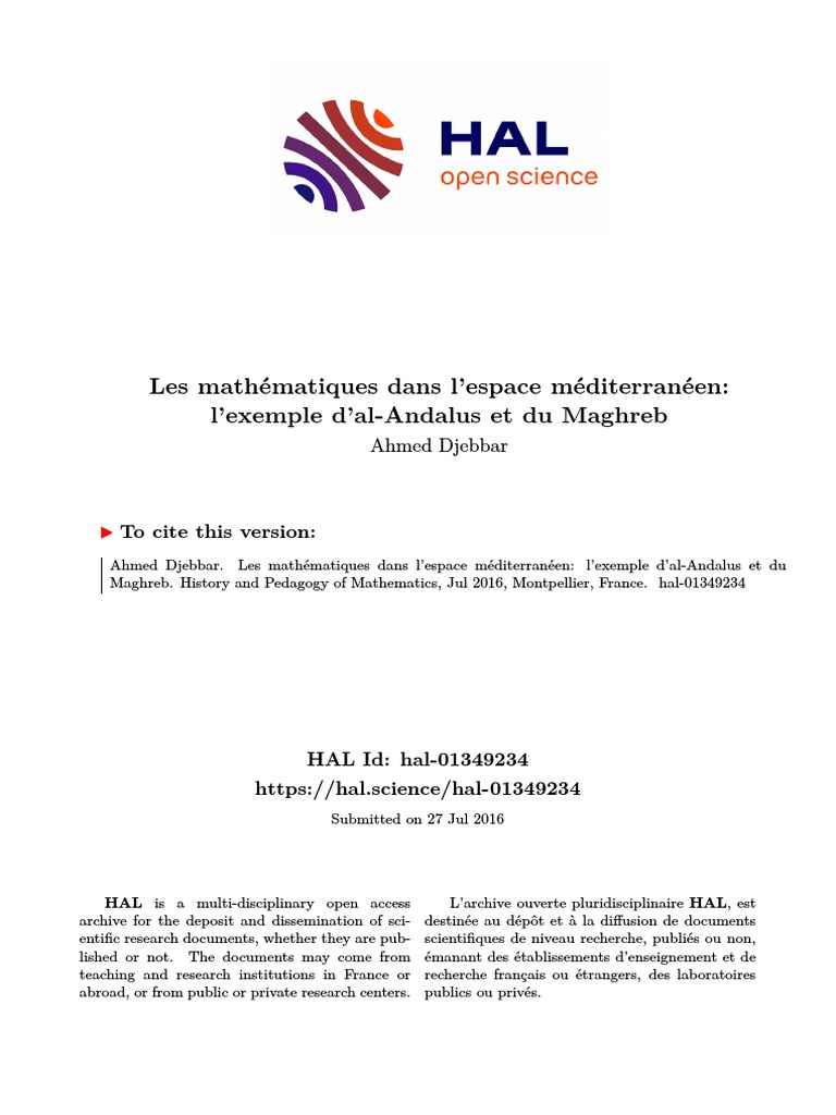 Djebbar 02 PDF | PDF | Al-Andalus | Mathématiques