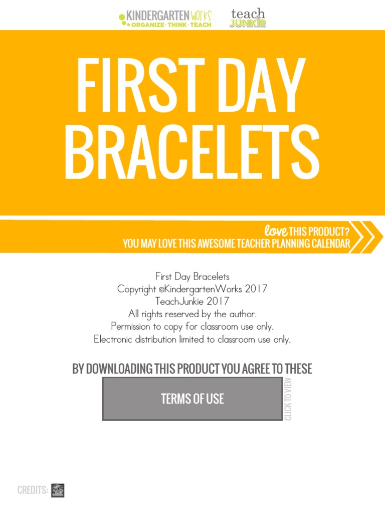 First Day of School Bracelets | Download Free PDF | Freedom Of ...