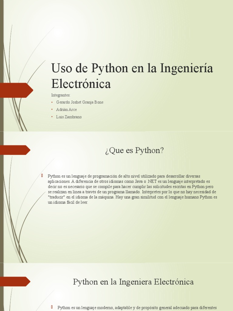 Aaaaauso de Python en La Ingeniería Electrónica | PDF