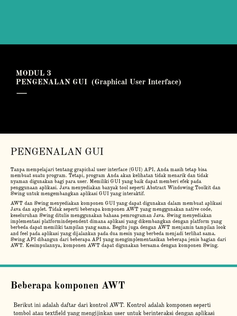 Modul 3 - Pengenalan Gui | PDF
