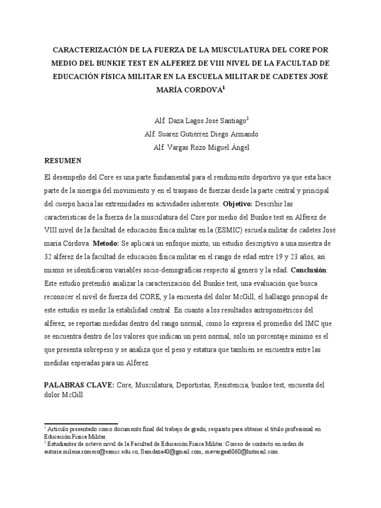 Bunkie Test - Articulo Final | PDF | Índice de masa corporal