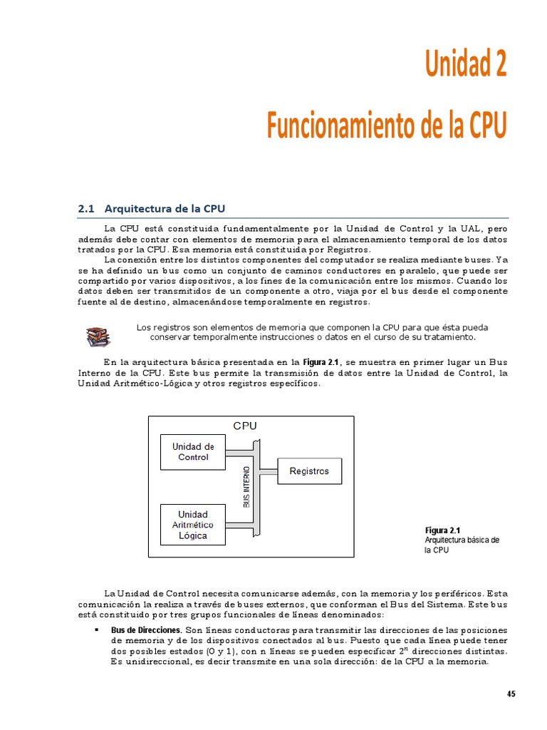 Apunte Unidad #2 2022 - FUNCIONAMIENTO DE LA CPU PDF | PDF | Lenguaje ensamblador | Unidad ...