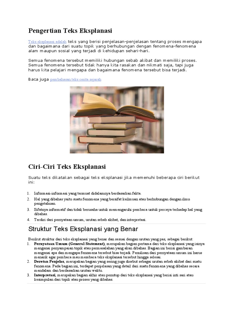 Pengertian Teks Eksplanasi | PDF