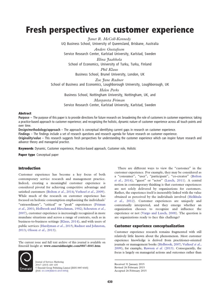 Fresh Perspectives On Customer Experience | PDF | Customer Experience | Experience