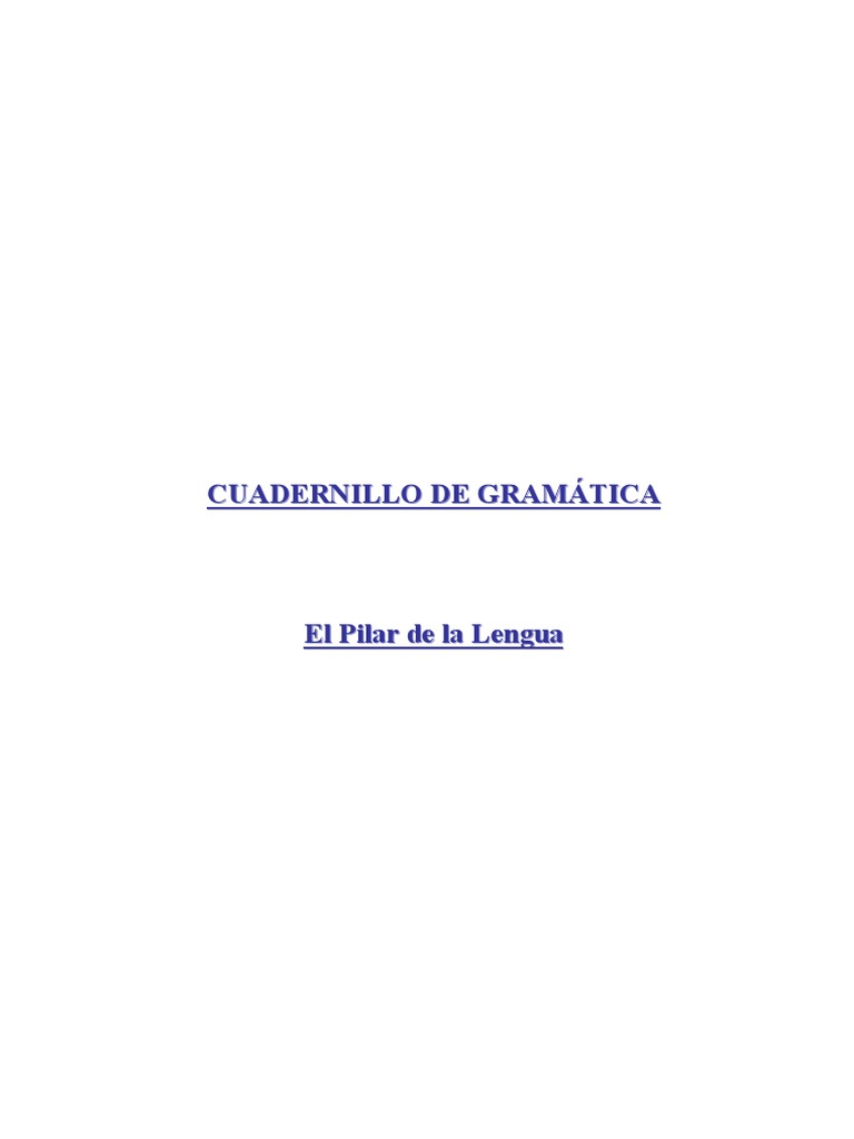 Cuadernillo de Gramática PDF | PDF | Verbo | Ciencia cognitiva