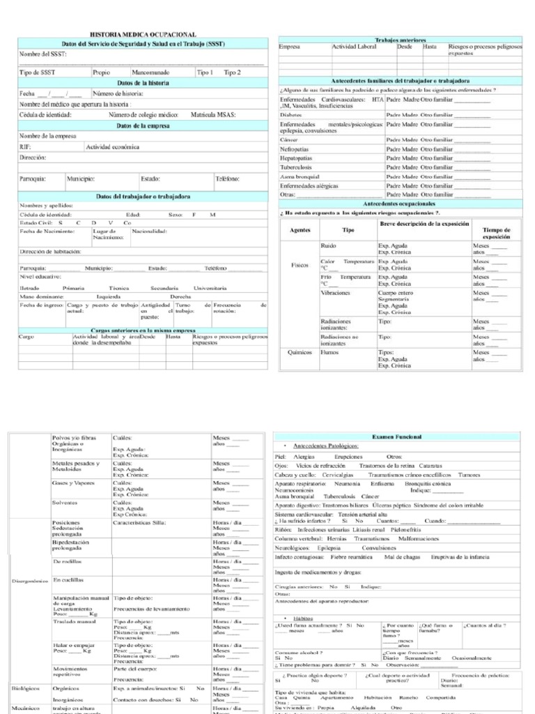 Historia Clinica Ocupacional | PDF