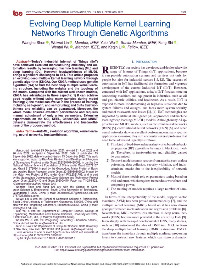 Evolving Deep Multiple Kernel Learning Networks Through Genetic ... Evolving Deep Multiple Kernel Learning Networks Through Genetic ...