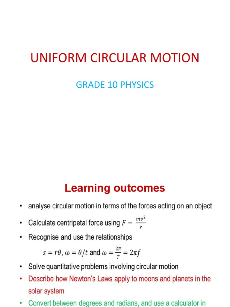 Grade 10 Physics: Circular Motion | PDF | Acceleration | Speed