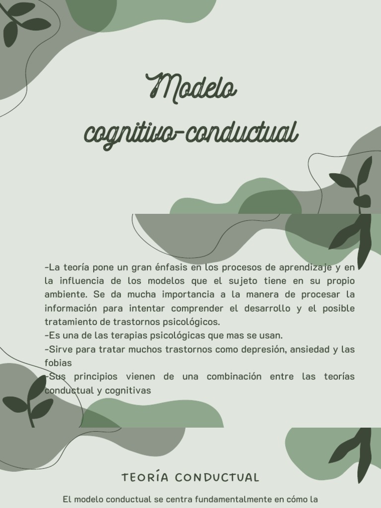 Modelo Cognitivo-Conductual | PDF | Terapia de conducta cognitiva | Aprendizaje