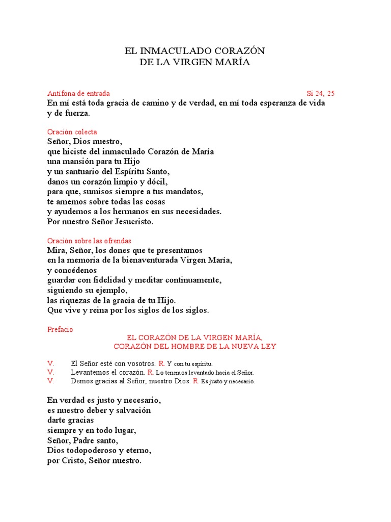 El Inmaculado Corazón de María | PDF