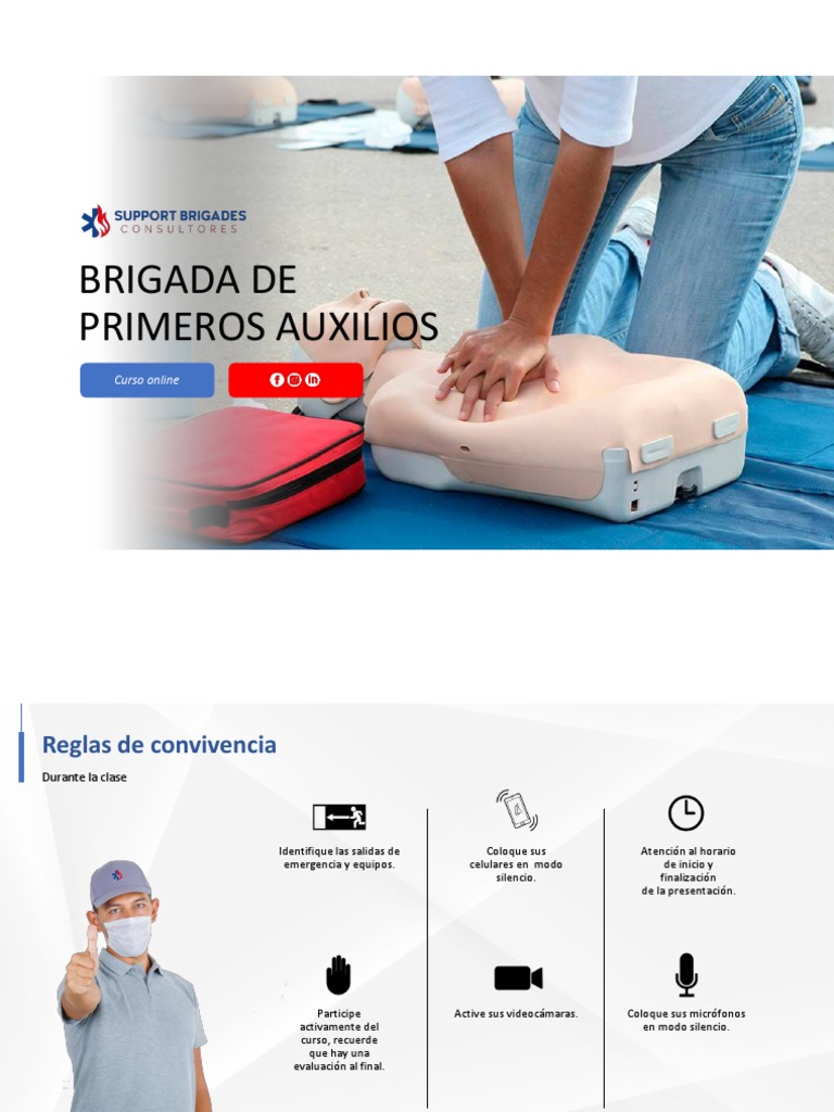 Presentacion Brigada de Primeros Auxilios | PDF | Primeros auxilios | Reanimación cardiopulmonar