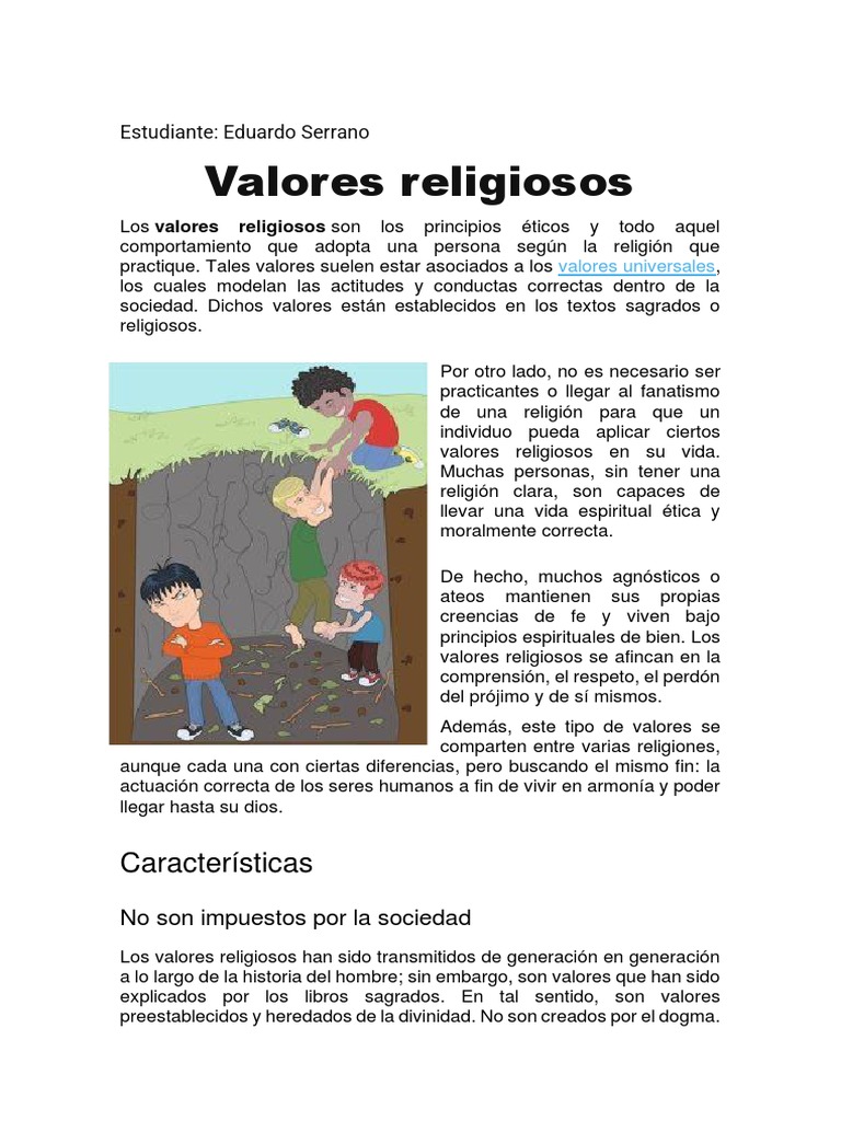 Valores Religiosos | PDF | Comportamiento | Fe