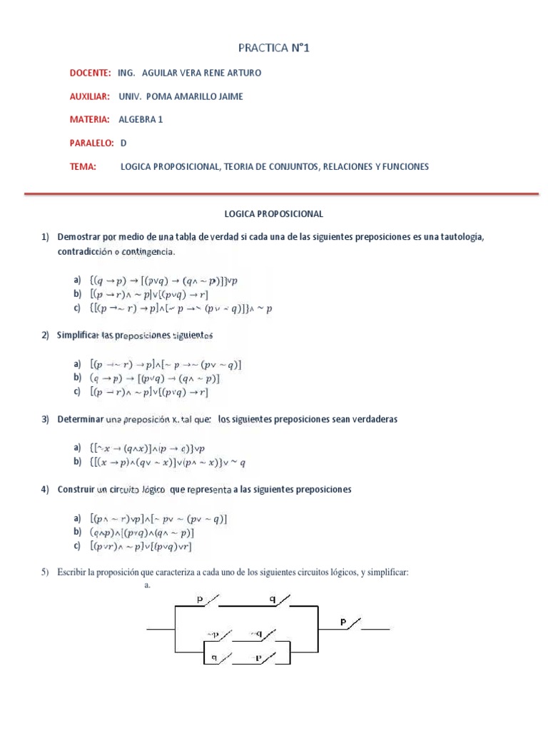 Practica 1 | PDF | Proposición | Sintaxis (Lógica)