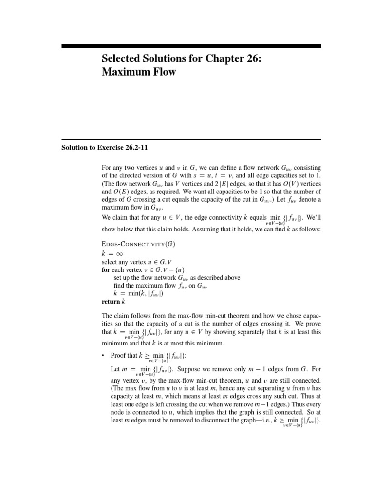 Chap26 Solutions | PDF | Vertex (Graph Theory) | Algorithms