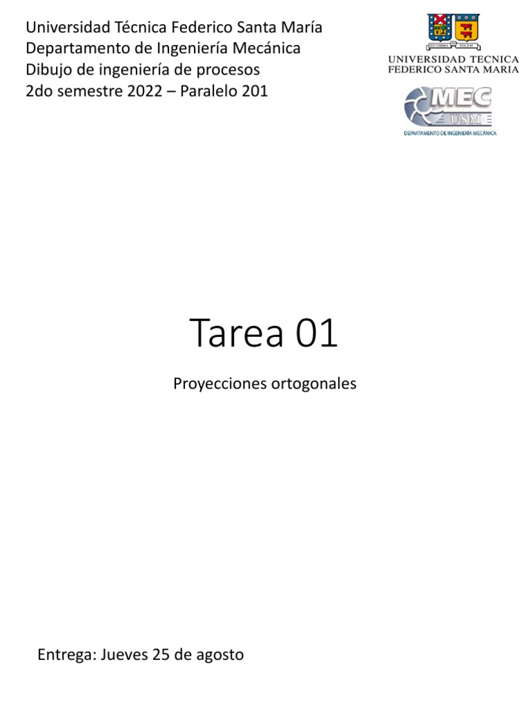 2022B - Tarea 01 - Proyecciones Ortogonales - 201 | PDF