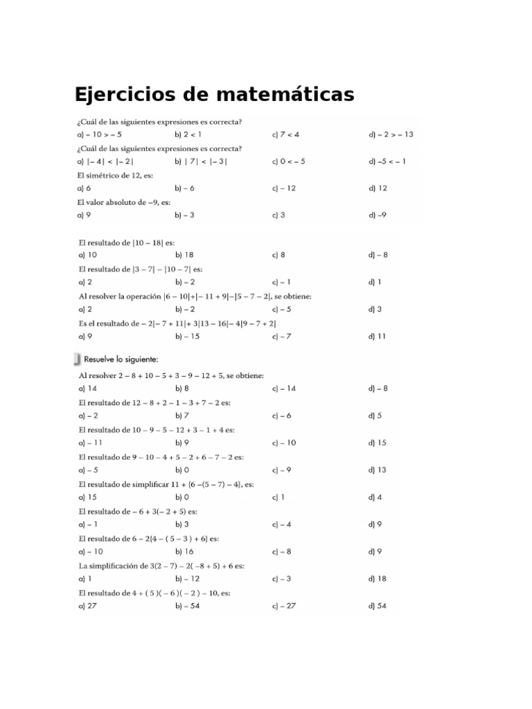 Ejercicios de Matemáticas Comipems (PDF - Io) | PDF