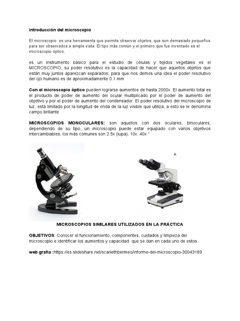 Introducción Del Microscopio | PDF