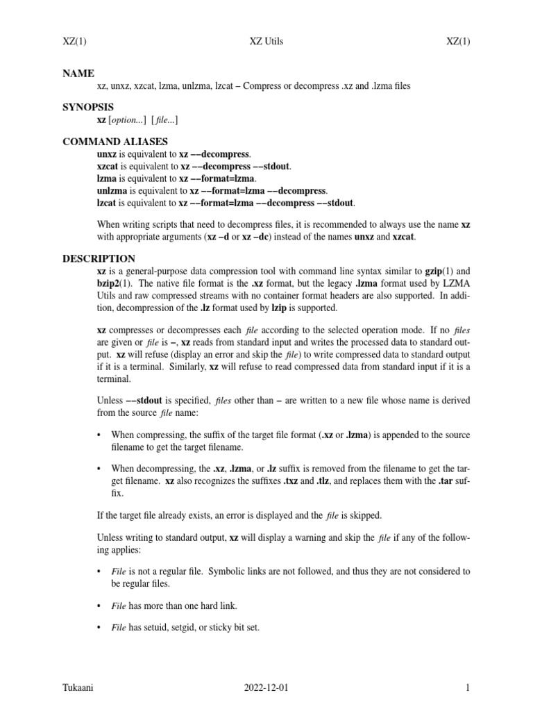 XZ Letter | PDF | Data Compression | Data