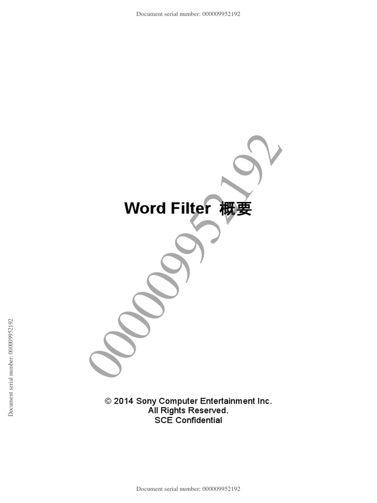 Word Filter-Overview J | PDF