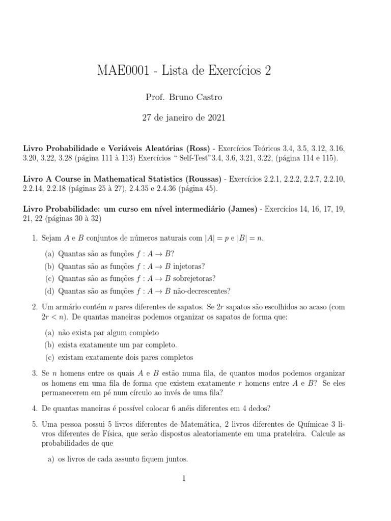 Lista 2 | PDF | Numbers | Applied Mathematics