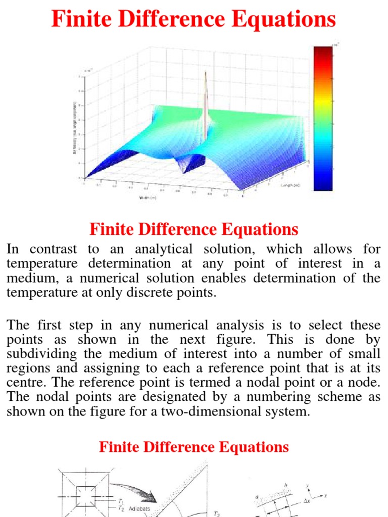 5 Finite Difference Equations.pdf | PDF | Equations | Thermal Conduction