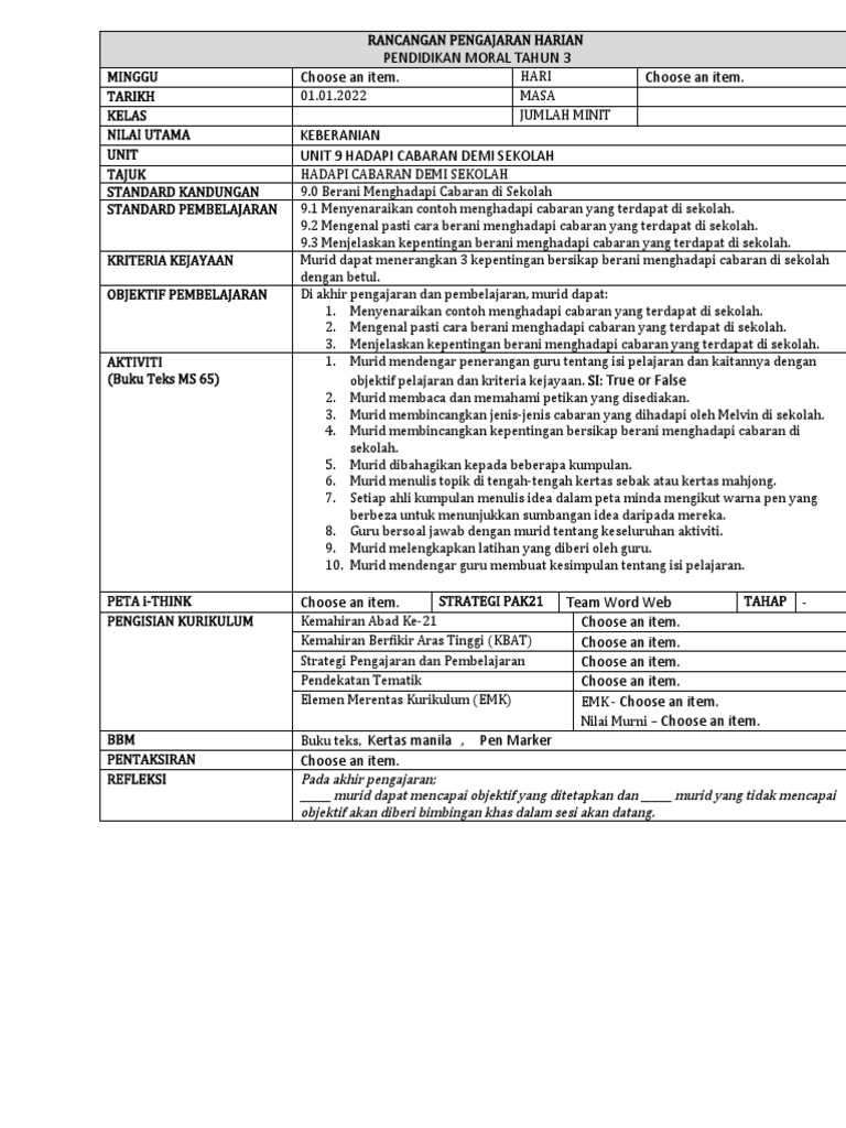 Unit 9 Hadapi Cabaran Demi Sekolah | PDF