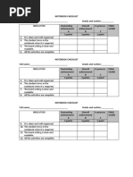 Rubrics For Notebook Checking | PDF | Writing