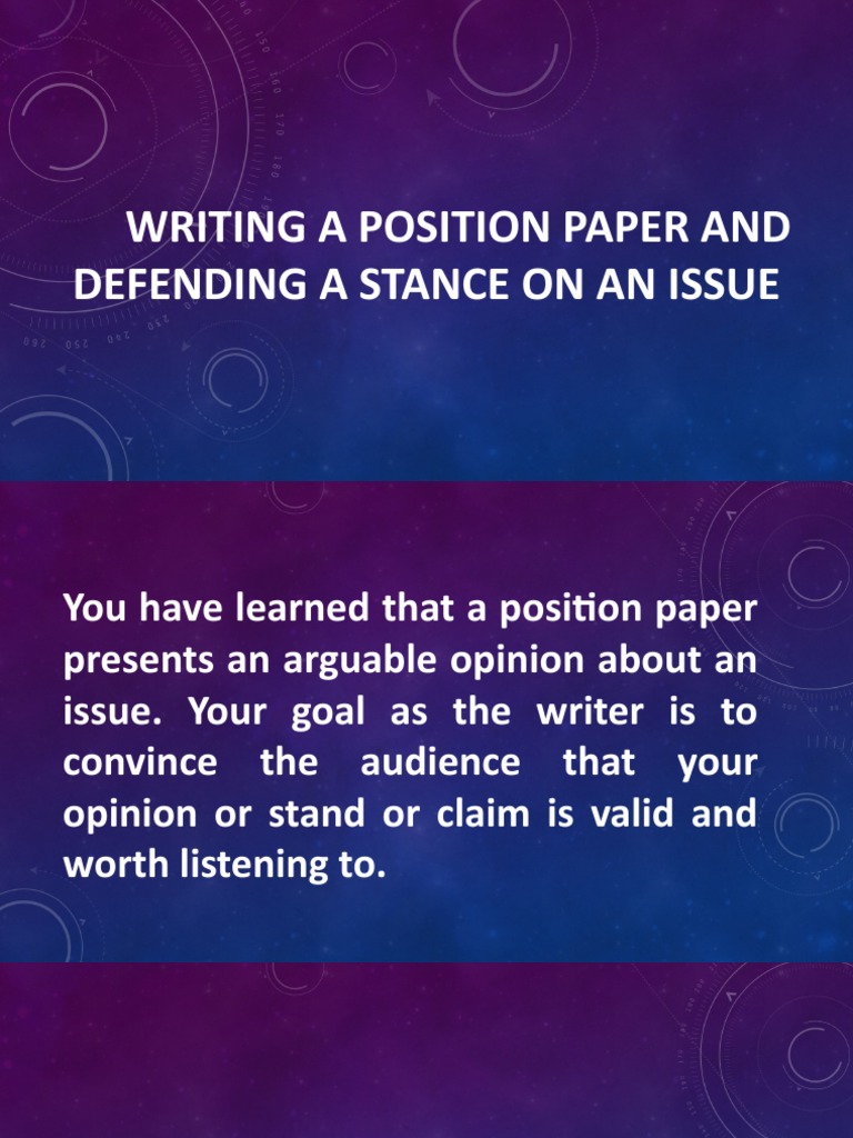Writing a Position Paper: Defending Your Stance | PDF | Knowledge ...