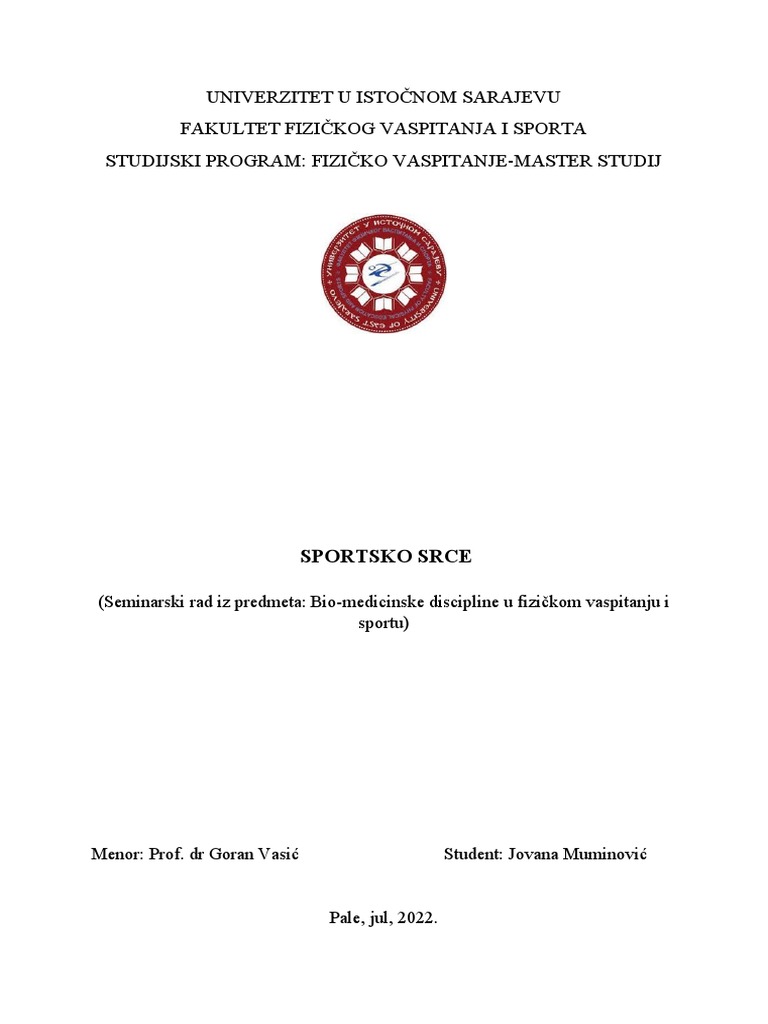 Seminarski Rad - Sportsko Srce | PDF