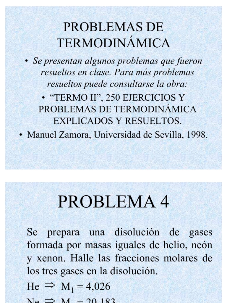 Resolucion de Problemas Termodinamica | PDF | Gases | Entropía